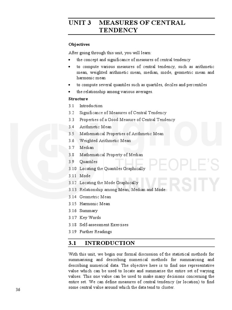 Unit 3 | PDF | Mean | Mode (Statistics)