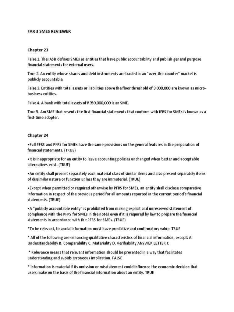 Far 3 Smes Reviewer PDF | PDF | Fair Value | Deferred Tax