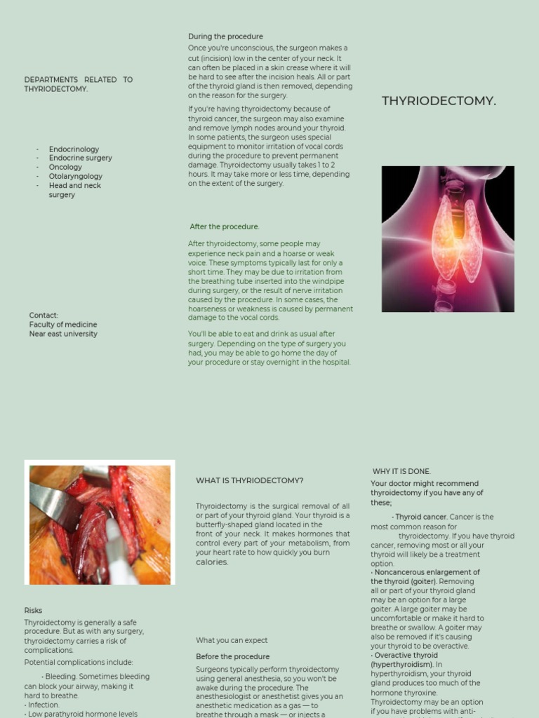 Thyriodectomy Brochure | PDF | Thyroid | Hyperthyroidism