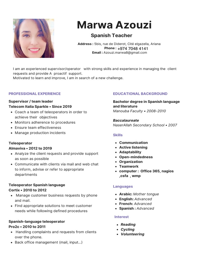 Blanc Format Bordé Universitaire CV | PDF | Communication | Human ...