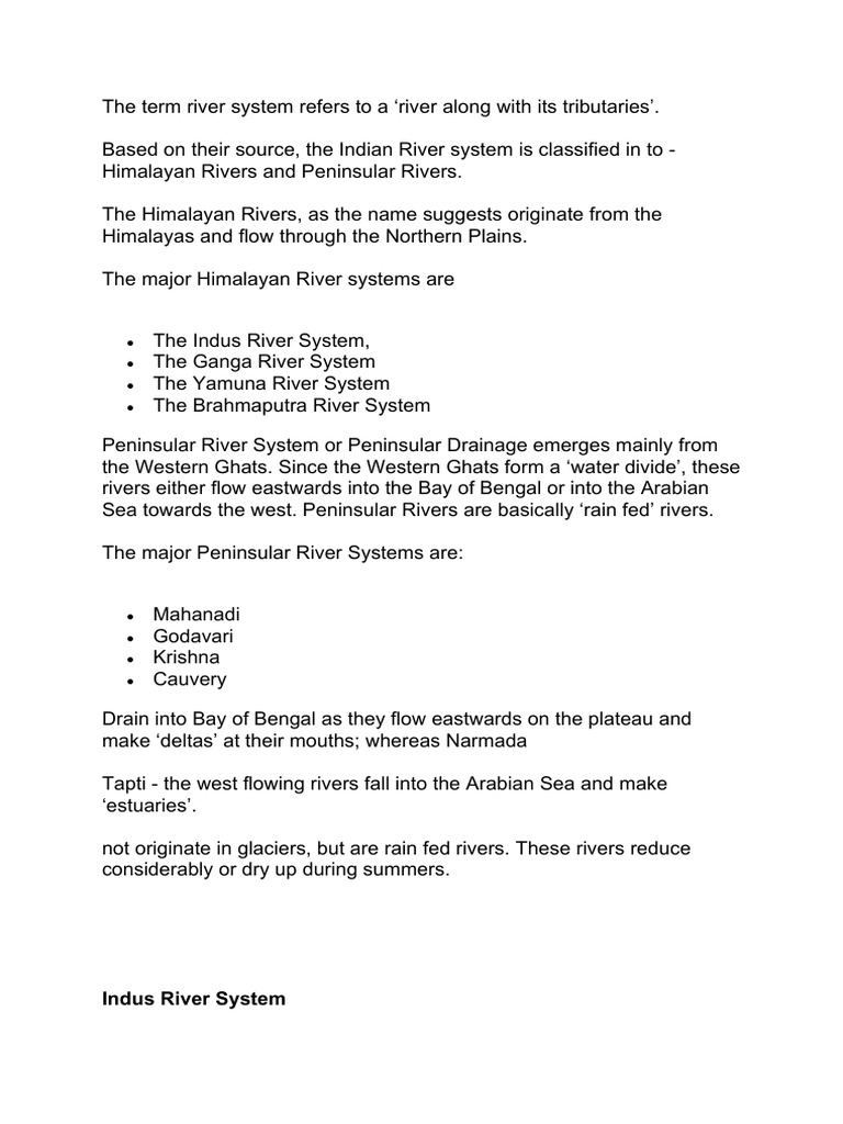 River System | PDF | Indus River | Himalayas