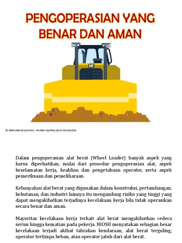 Prosedur Aman Pengoperasian Alat Berat | PDF | Teknologi & Rekayasa