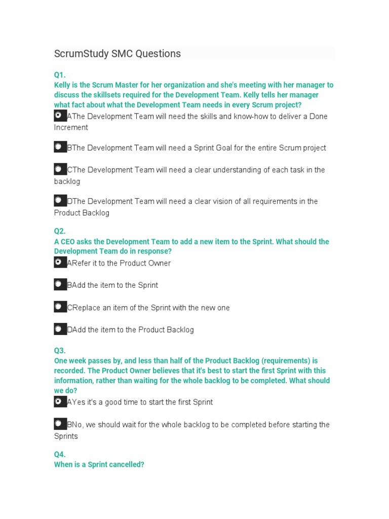 ScrumStudy SMC Questions | PDF