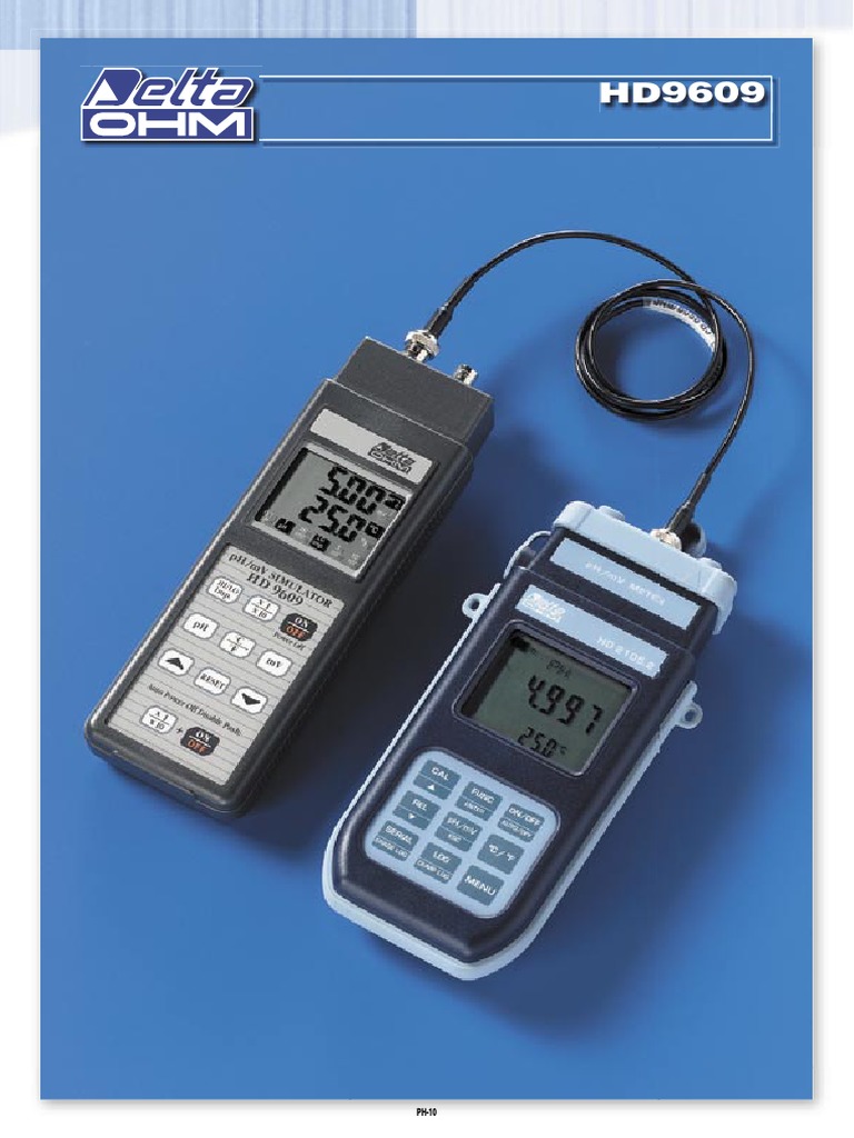 pH and mV Simulator HD9609 Overview | PDF | Ph | Calibration