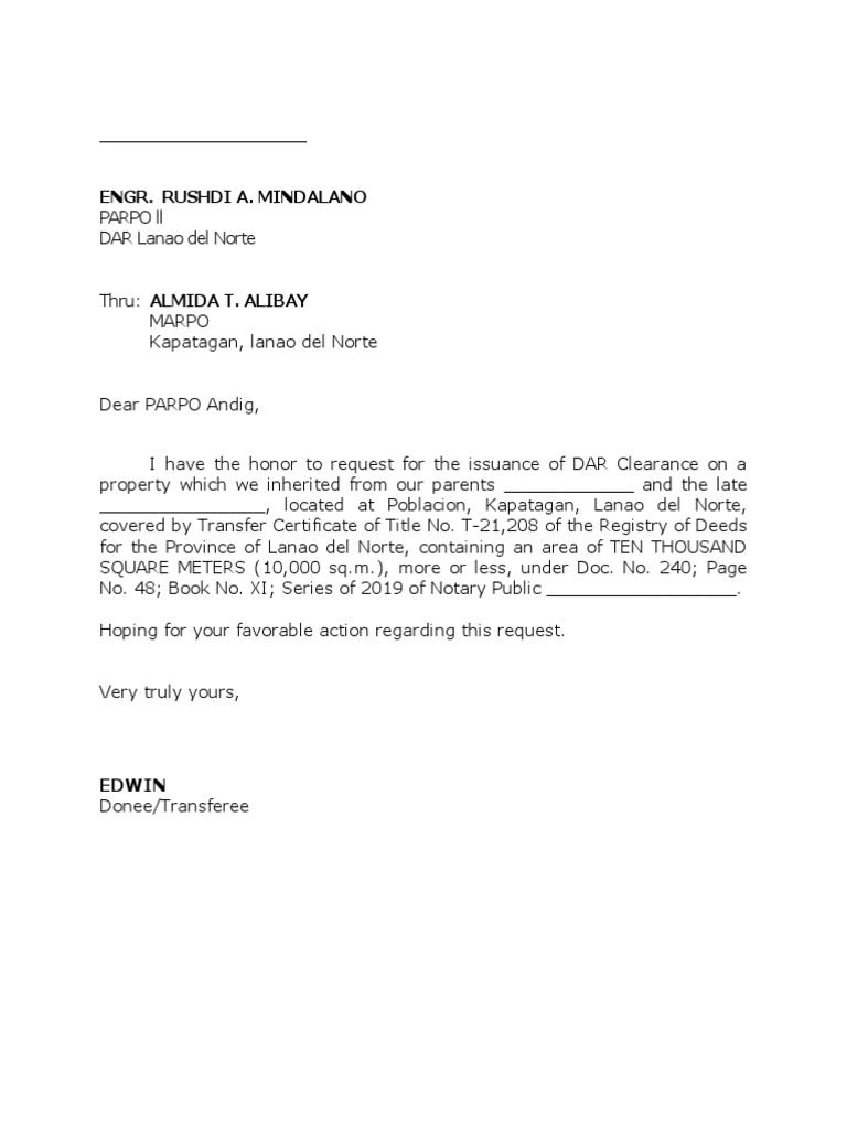 Request Letter | PDF