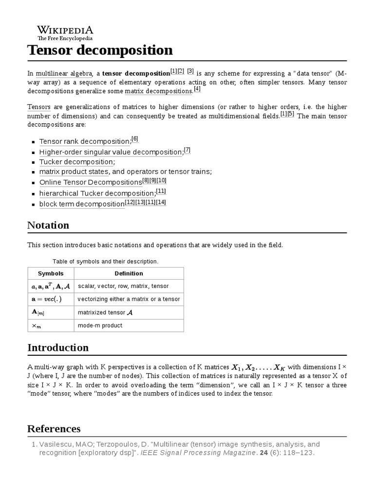 Tensor Decomposition Pdf Tensor Matrix Mathematics