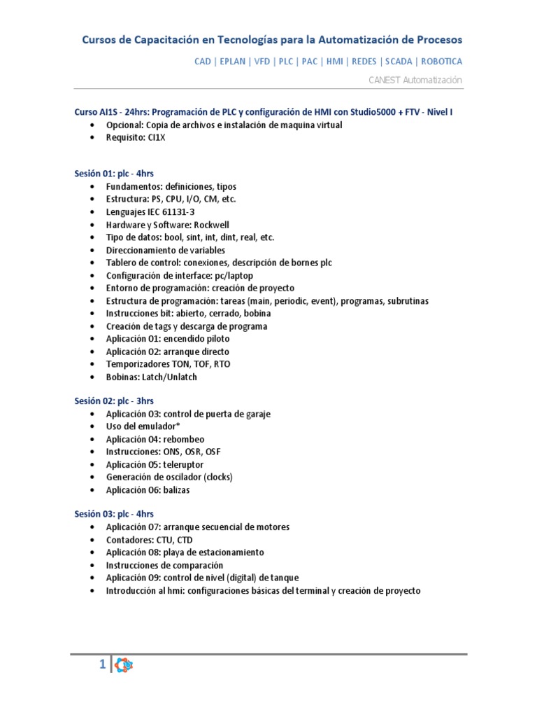 AI1R. Curso PAC I - Rockwell | PDF | Scada | Controlador lógico programable