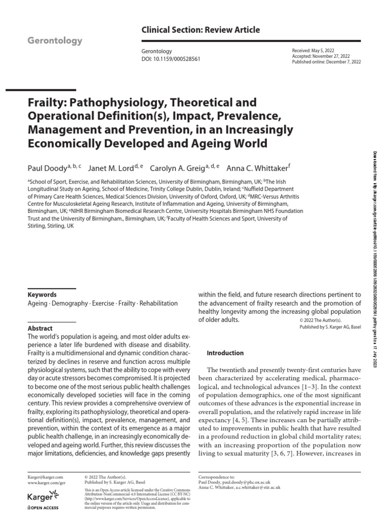 Understanding Frailty in Aging Populations | PDF | Medical Specialties ...