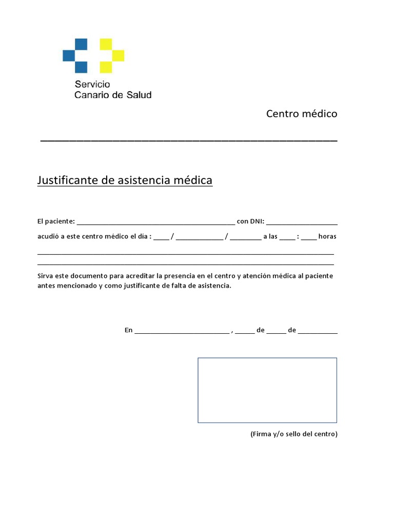 Justificante Médico para Asistencia en Canarias | PDF | Finanzas y dinero