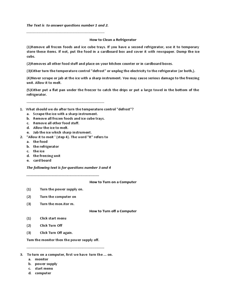 Inggris Pat 11 | PDF | Snake | Refrigerator