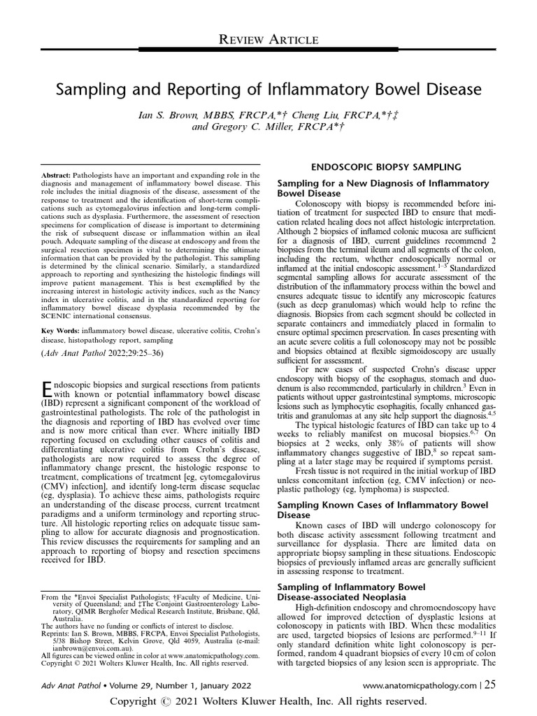 Sampling and Reporting of Inflammatory Bowel Disease | PDF ...