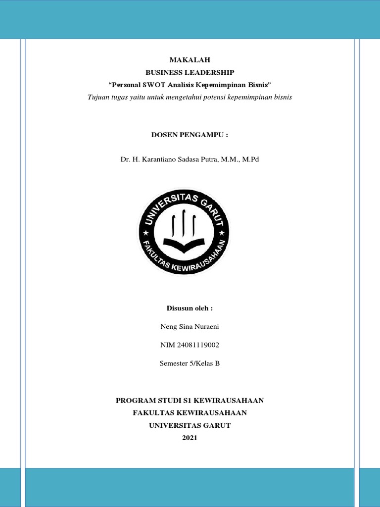 P1.2-A MK BLS - CONTOH TUGAS Individu - Personal SWOT Analisis ...