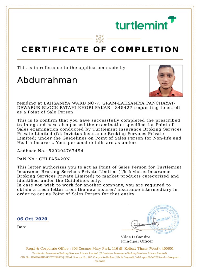 GI Certificate | PDF
