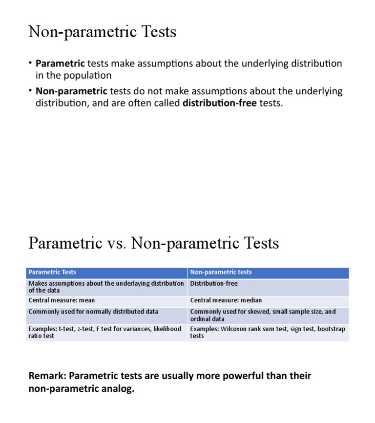 Non-Parametric Tests | PDF | Career & Growth