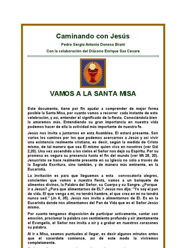 Vamos A La Santa Misa | PDF | eucaristía | Misa (liturgia)