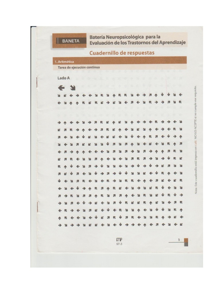 BANETA CUADERNILLO DE RESPUESTAS | PDF