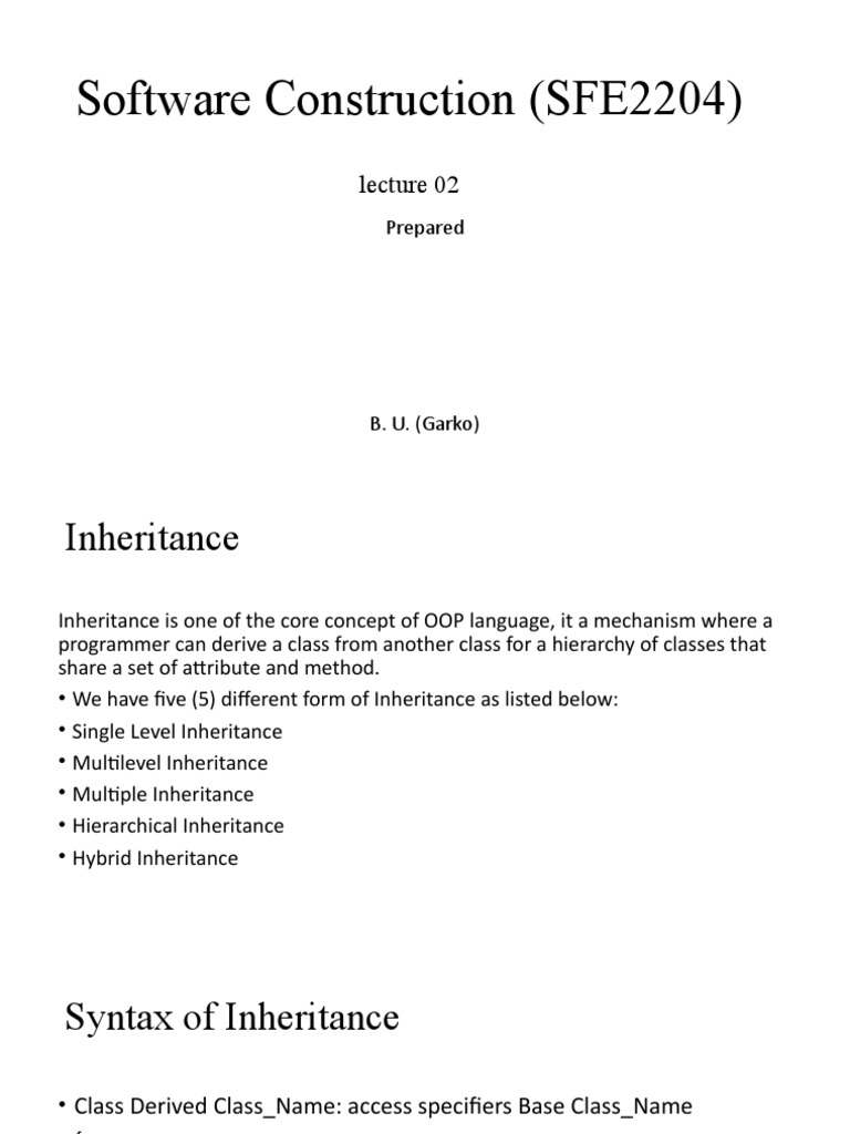 Soft Construction 002 | PDF | Class (Computer Programming) | Inheritance (Object Oriented ...