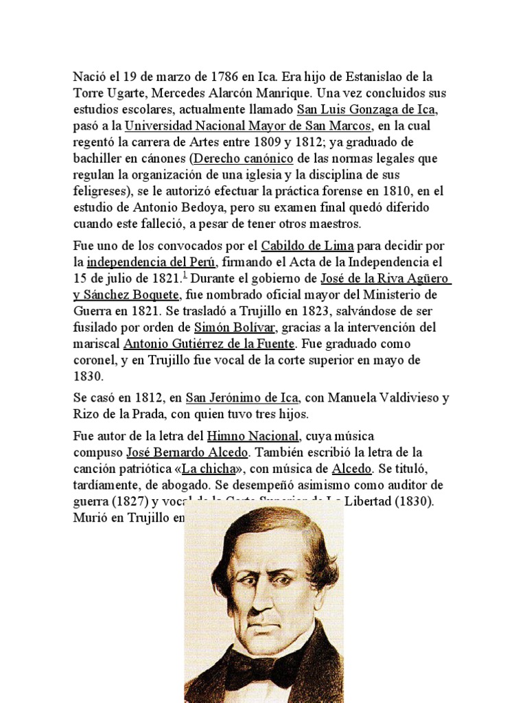 José Bernardo Alcedo y el Himno Nacional | PDF | Perú