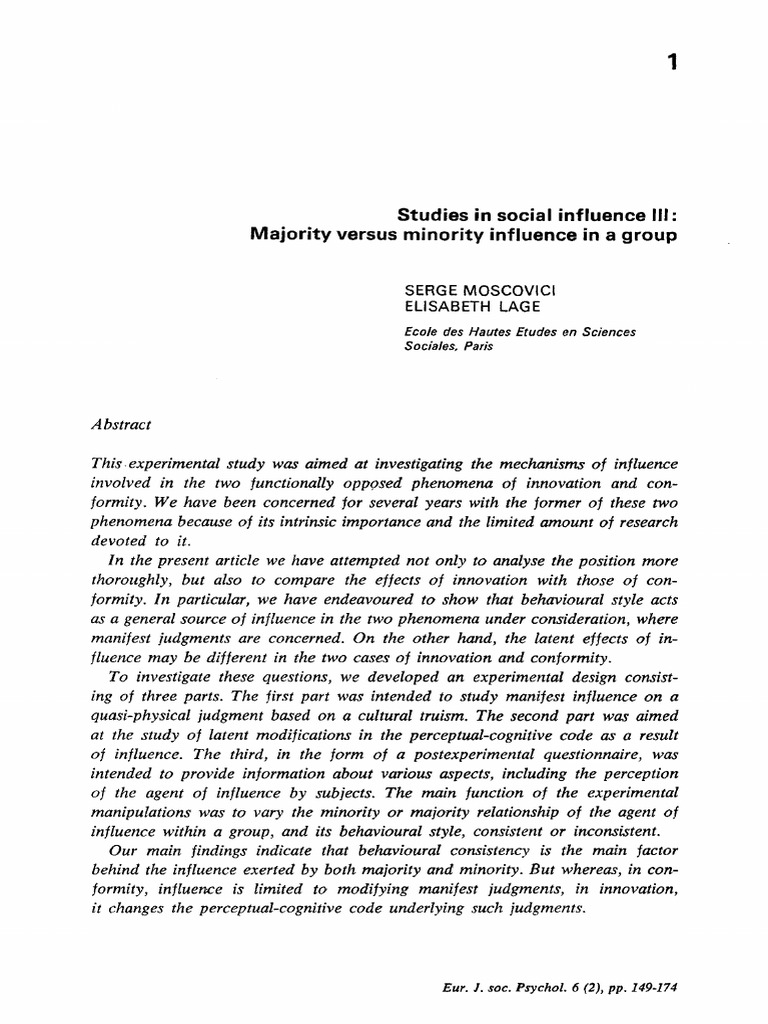 Moscovici 2 | PDF | Color | Experiment