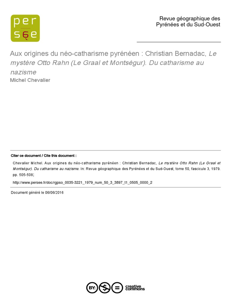Néo-catharisme et mystère Otto Rahn | PDF | Catharisme