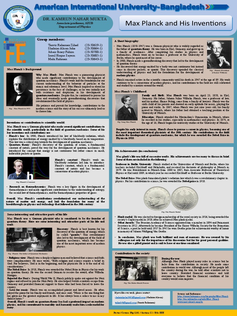 Max Planck: Pioneer of Quantum Theory | PDF | Physics | Quantum Mechanics