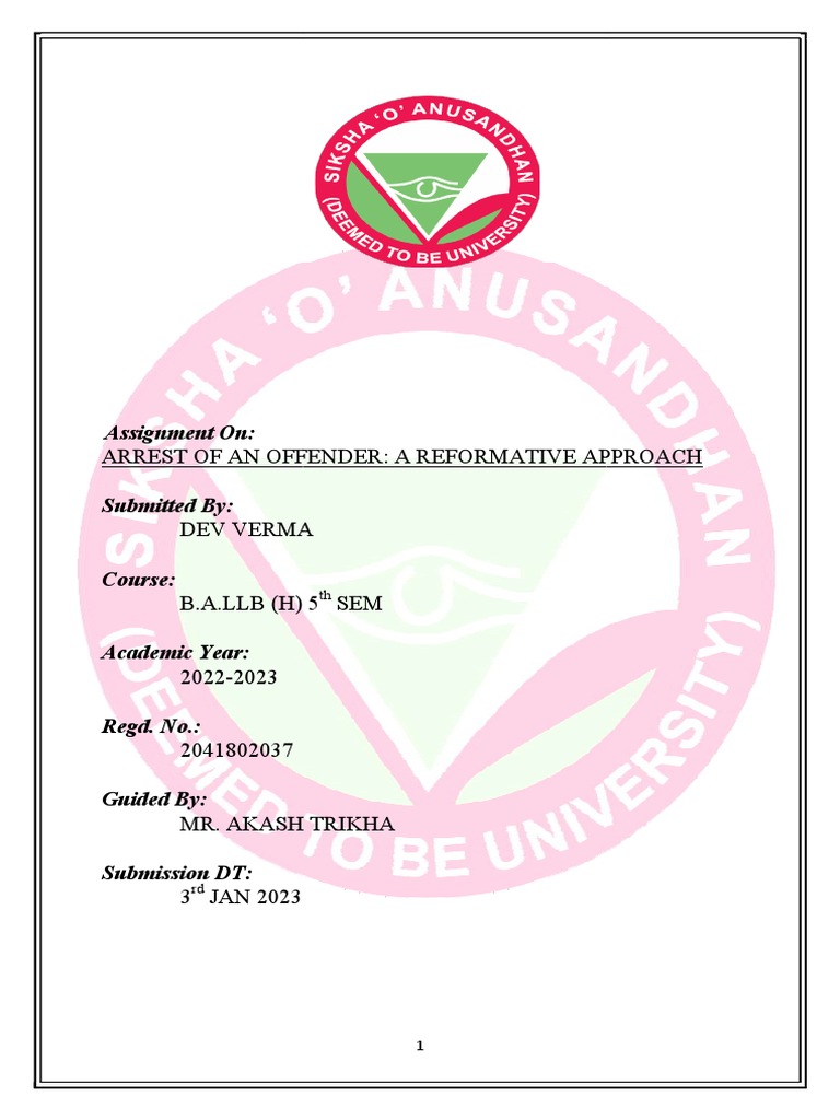 Dev Verma 2041802037 Ba - LLB (A) Project | PDF | Juvenile Delinquency ...