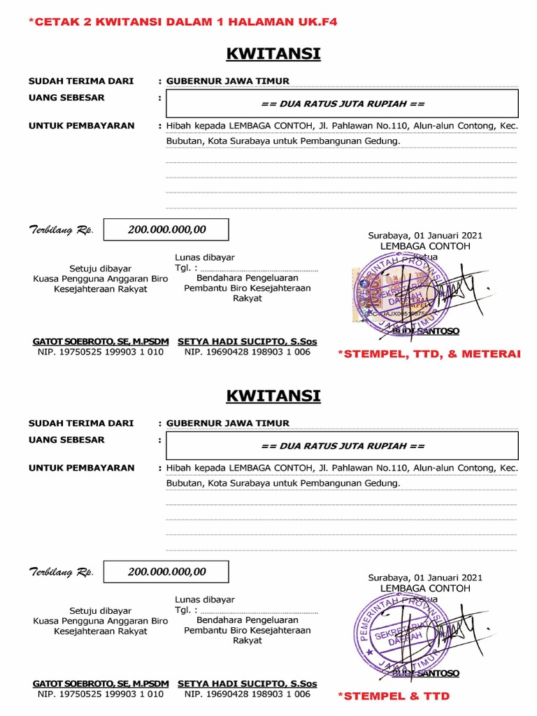 Template Contoh NPHD | PDF