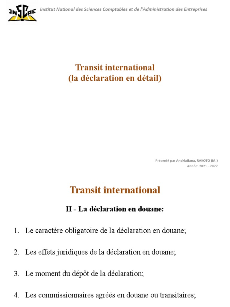 4-Inscae Cours Transit International 2022 Déclaration-En-détail | PDF