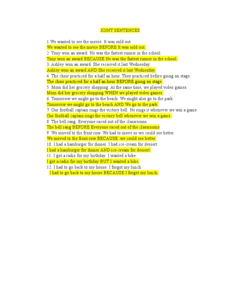 Complex Sentences Practice | PDF