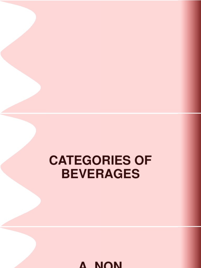Classification and Categories of Beverages | PDF