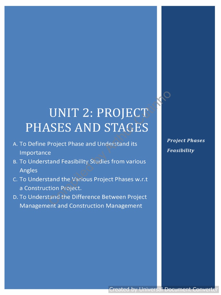 Project Phases and Stages | PDF