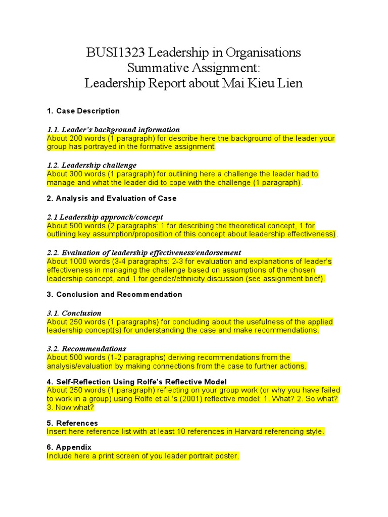 Leadership Report Template | PDF