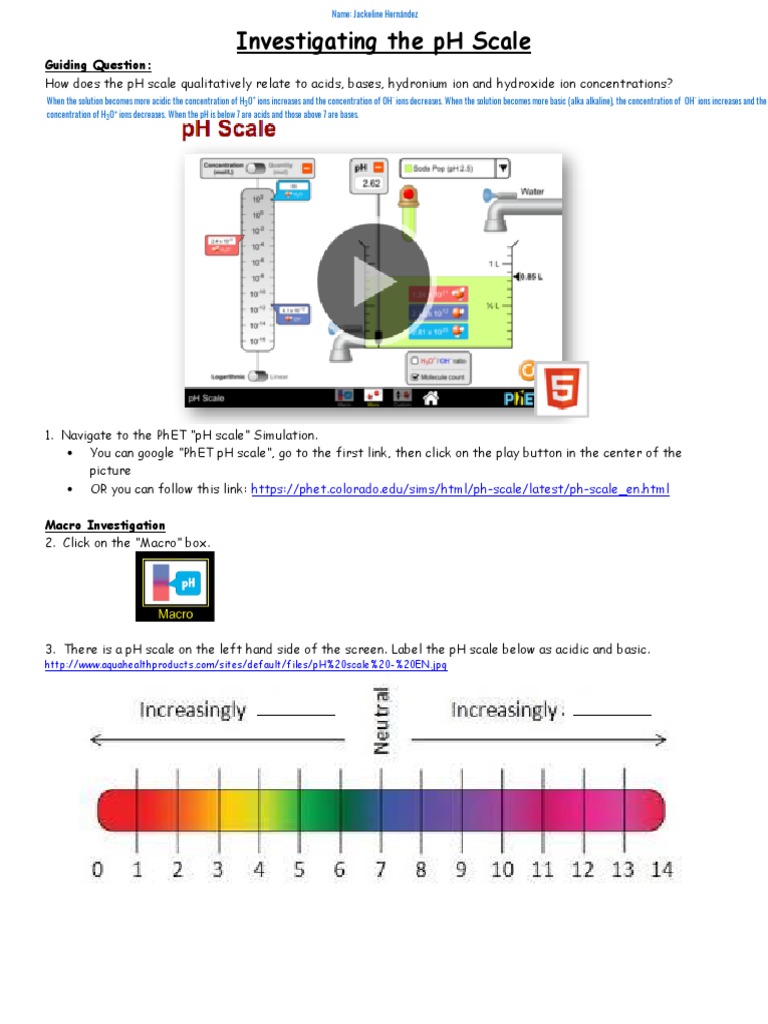 Kami Export - Investigating The PH Scale | Download Free PDF | Ph | Acid