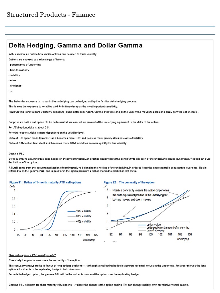 Delta Hedging, Gamma and Dollar Gamma | PDF | Greeks (Finance) | Option ...
