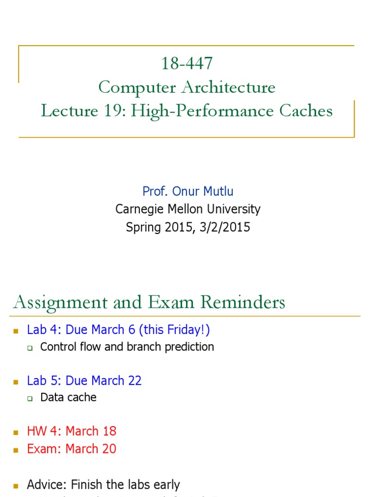 onur-447-spring15-lecture19-high-performance-caches-afterlecture | PDF | Cpu Cache | Multi Core ...