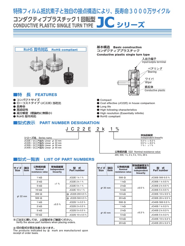 Copal, JC Potentiometer | PDF