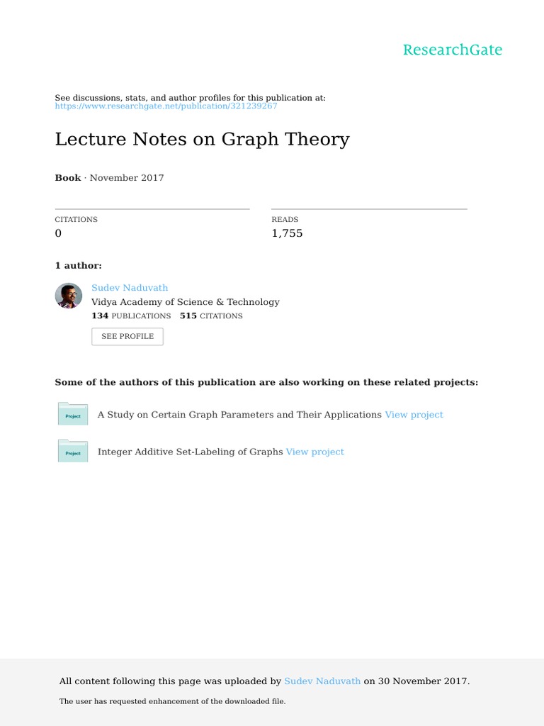 Graph Theory Text Book | PDF | Vertex (Graph Theory) | Graph Theory
