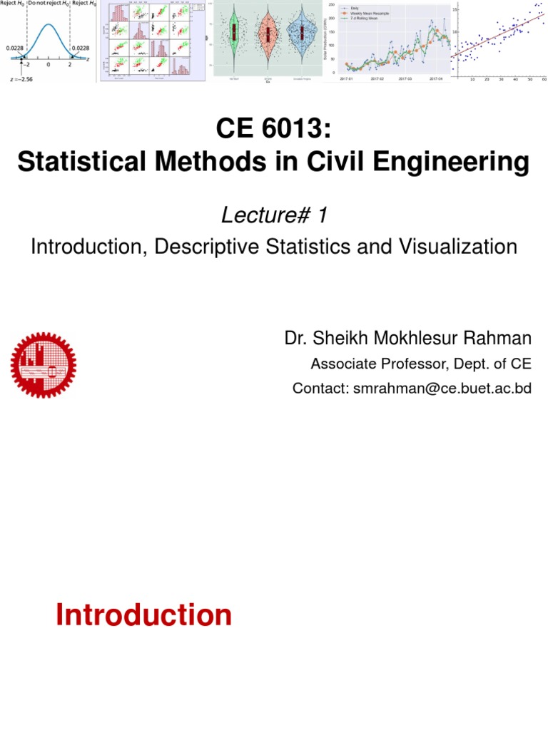 Lecture 1 Introduction Descriptive Stat | PDF | Statistics | Standard Deviation