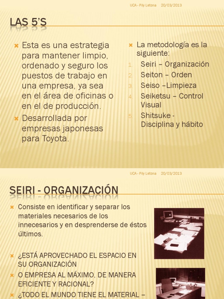 Presentación De Las 5s Pdf Business