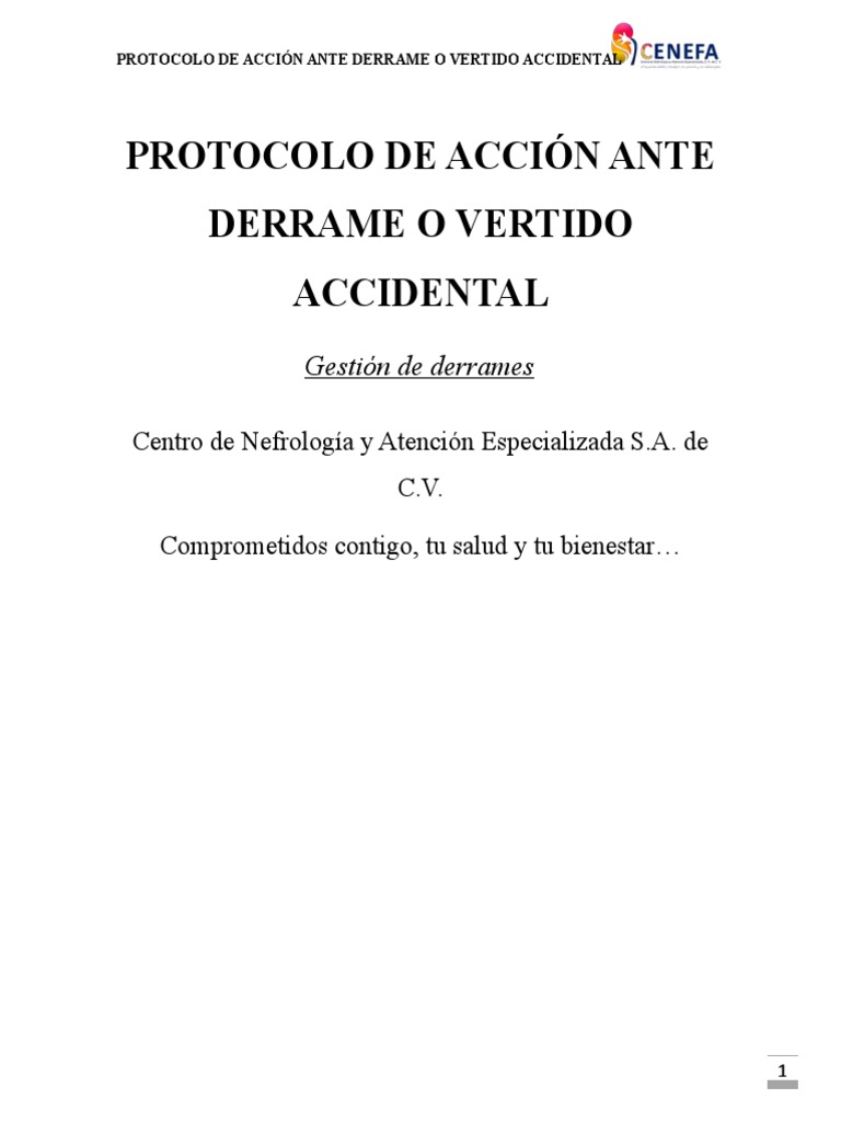 Protocolo de Acción Ante Derrame o Vertido Accidental | PDF ...