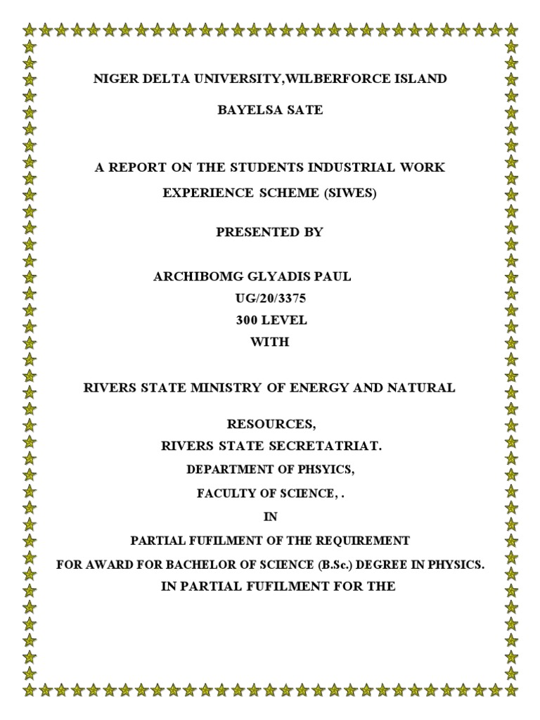 SIWES Industrial Training Report PDF | PDF | Petroleum | Oil Refinery