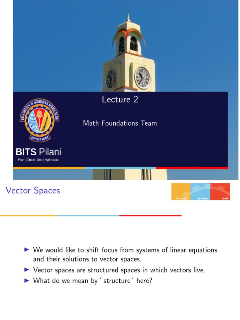 Lecture - 2 Mod | PDF | Basis (Linear Algebra) | Linear Subspace