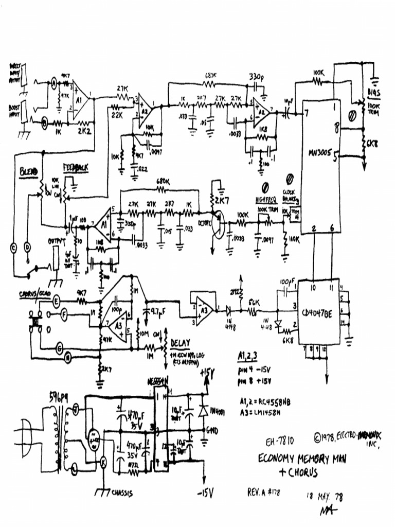 Electro-Harmonix-Memory-Man-Chorus-Schematic 7810 | PDF
