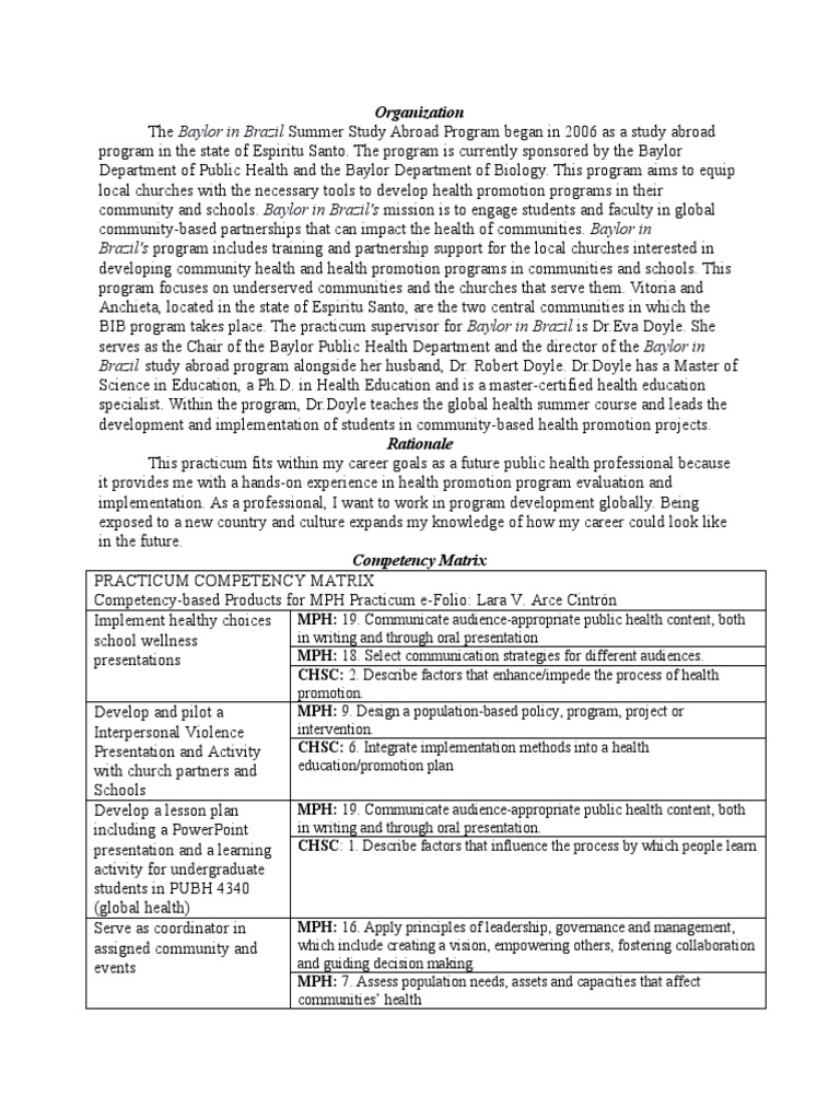 Practicum Proposal | PDF | Communication | Public Health