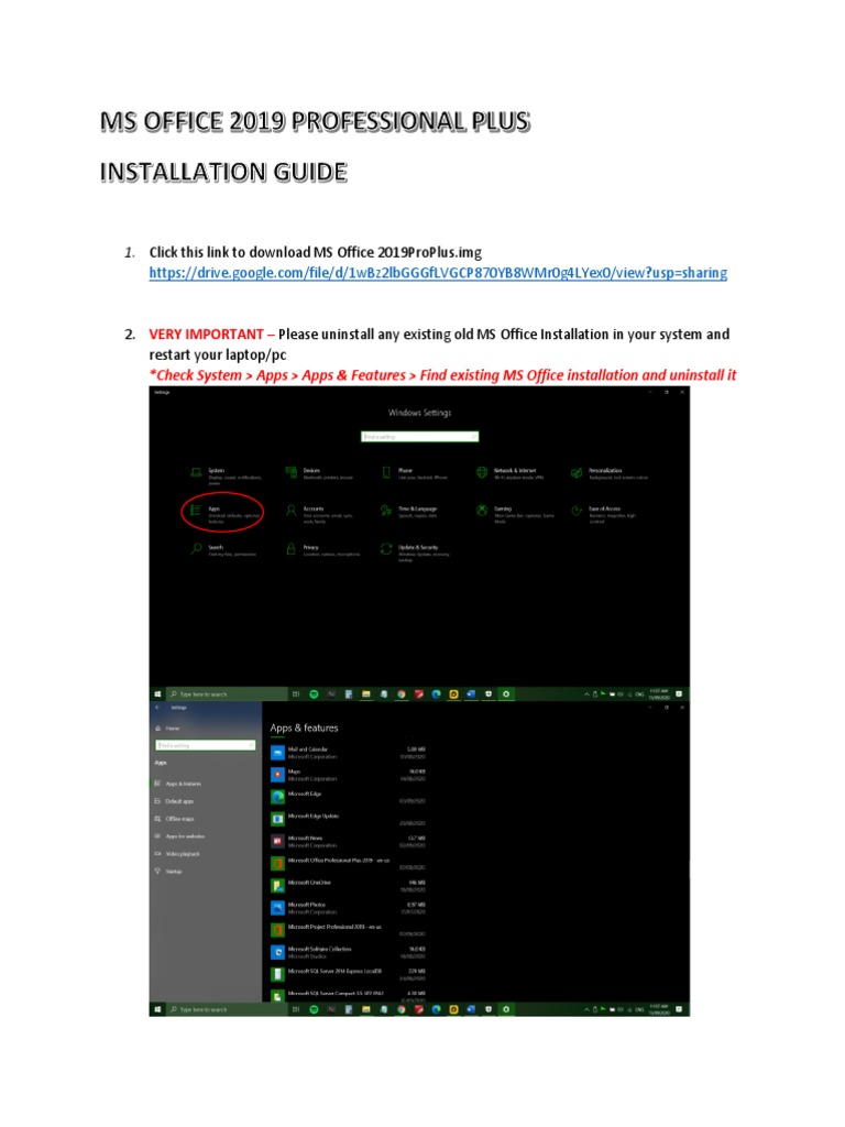 MS Office 2019 Pro Plus Installation Guide and Activation | PDF