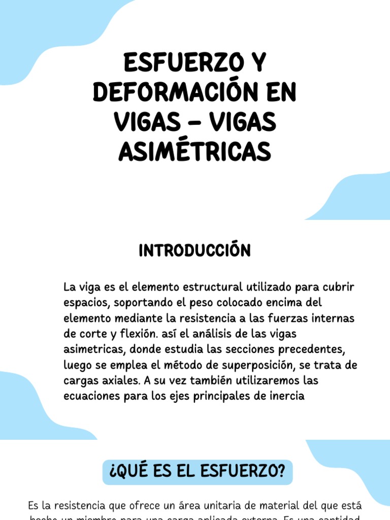 Esfuerzo y Deformación de Vigas Asimetricas | Descargar gratis PDF | Viga (Estructura) | Doblar