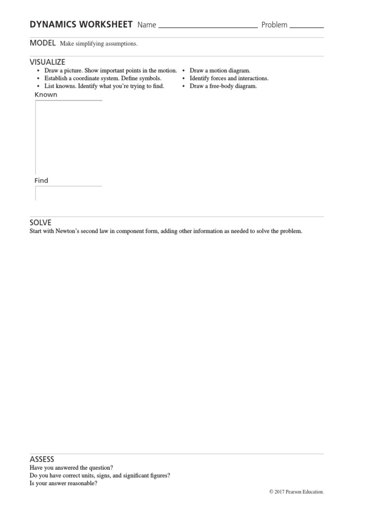 Dynamics Worksheet | PDF