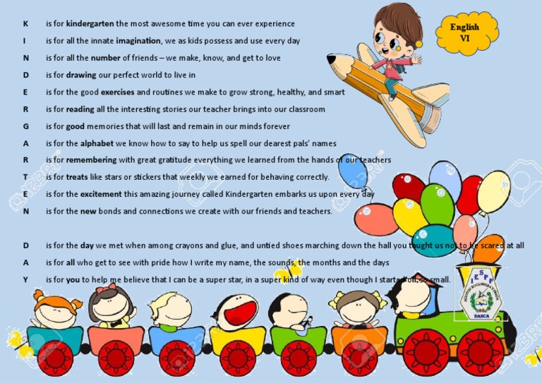 Kindergarten Graduation Acrostic Poem | PDF