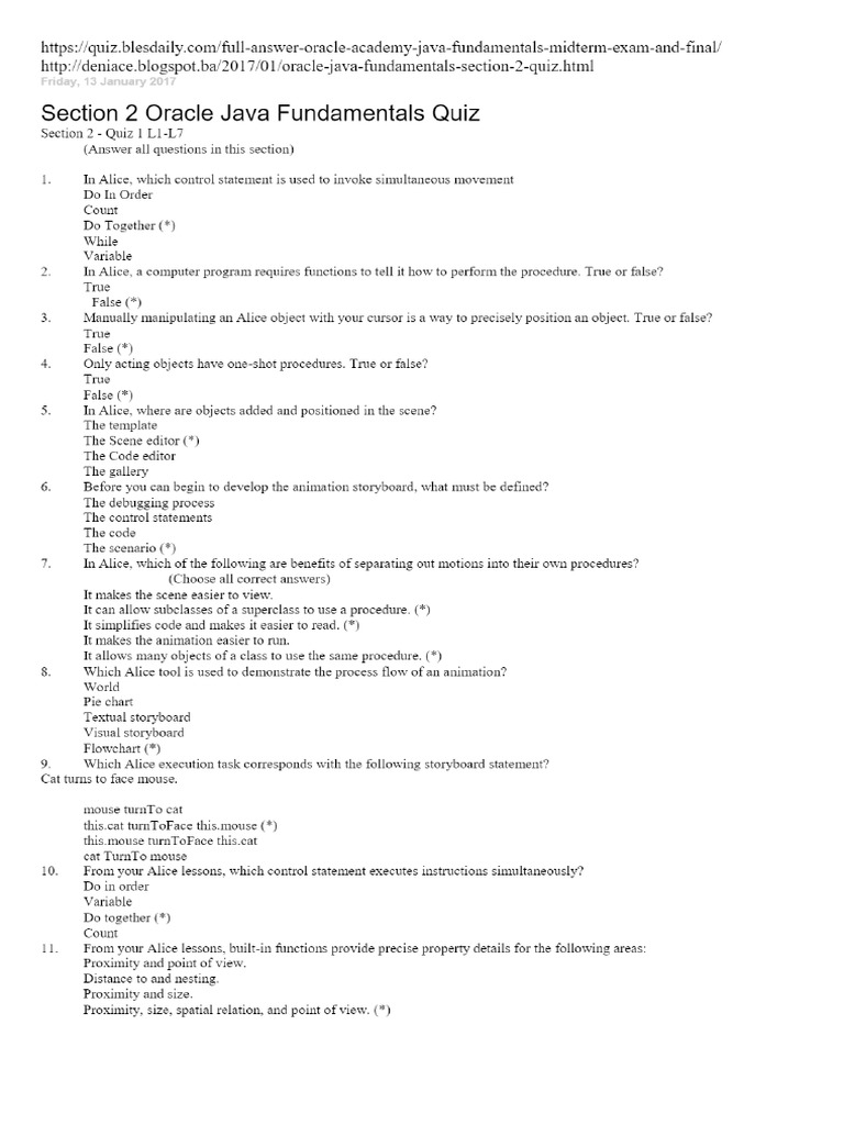 Quiz 1 Section 2 | PDF