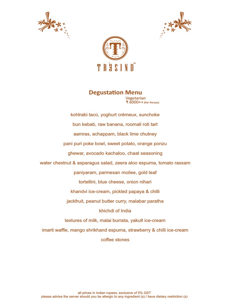 Degustation Menu | PDF | Desi Cuisine | Indian Cuisine